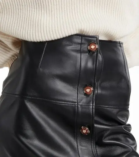 Gabriela Hearst Leather Midi Skirt