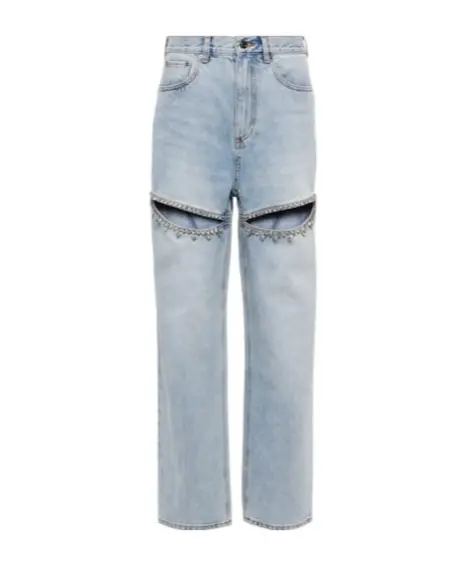 AREA Crystal-embellished Straight Jeans