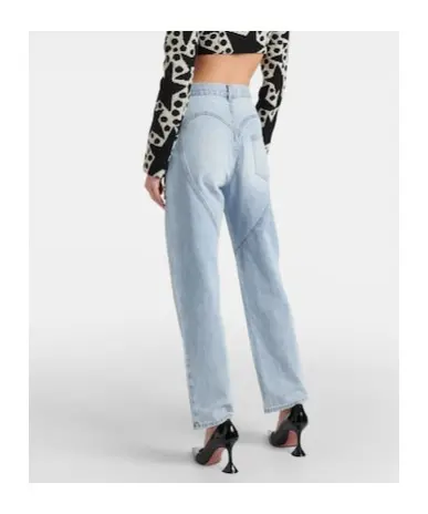 AREA Crystal-embellished Straight Jeans