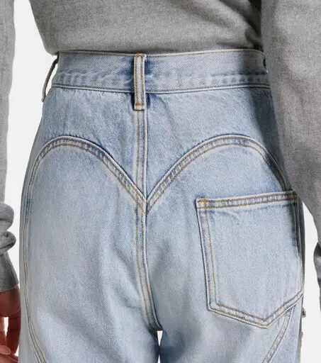 AREA Crystal-embellished Straight Jeans