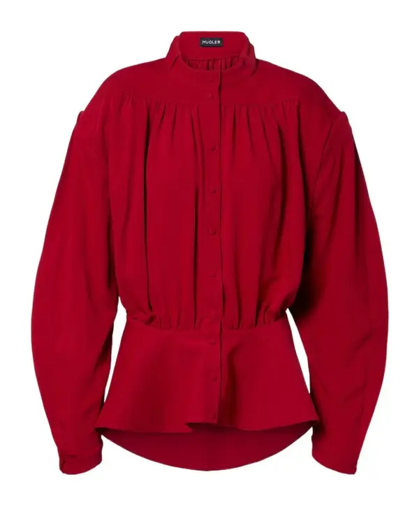 MUGLER Crepe Chevron Shirt - Red