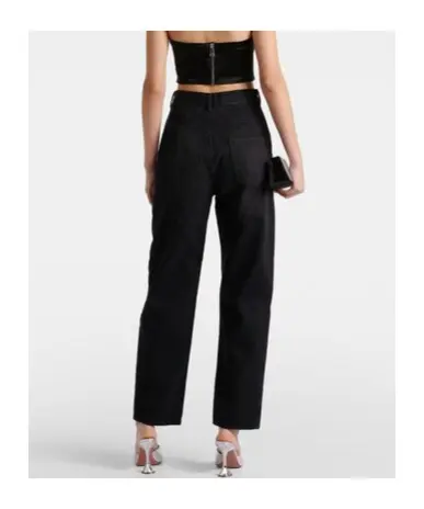 AREA Embellished Cutout Straight Jeans
