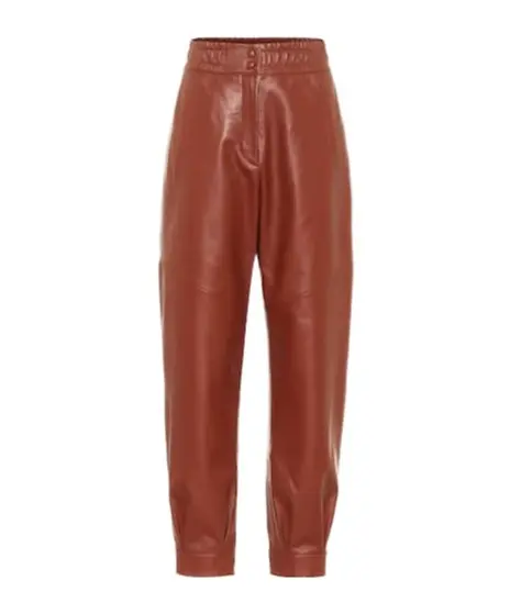 COMMON LEISURE Elastic Waistband Casual Pants - Red