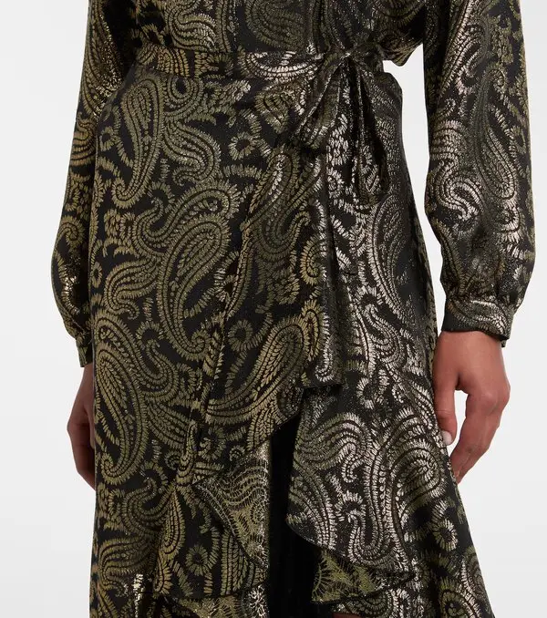 Etro Paisley Ruffled Silk-blend Midi Skirt