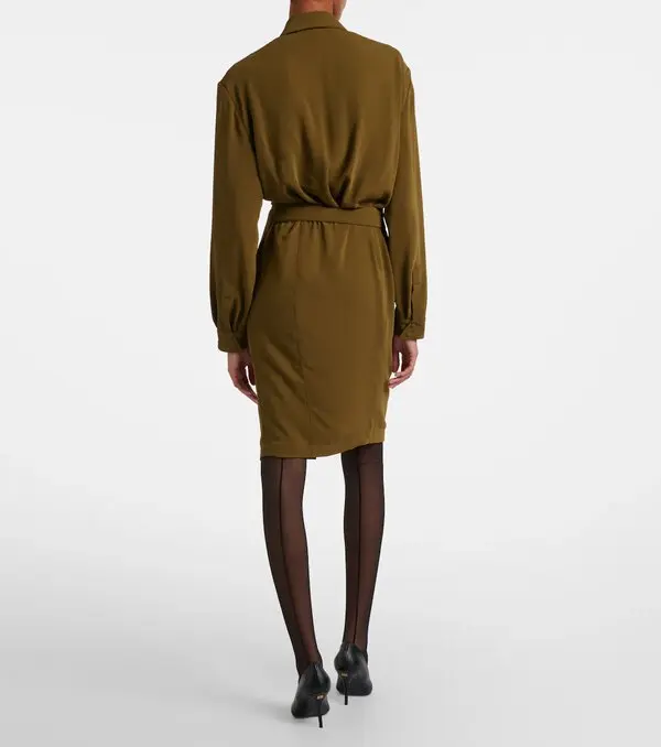 MUGLER Cowboy Crepe Shirtdress