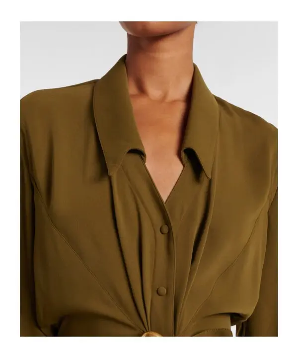 MUGLER Cowboy Crepe Shirtdress