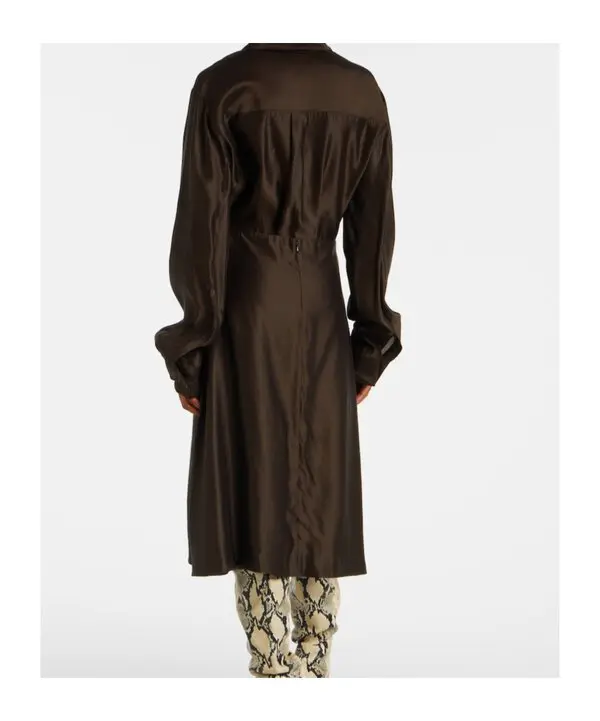 Khaite Nania Twill Midi Skirt