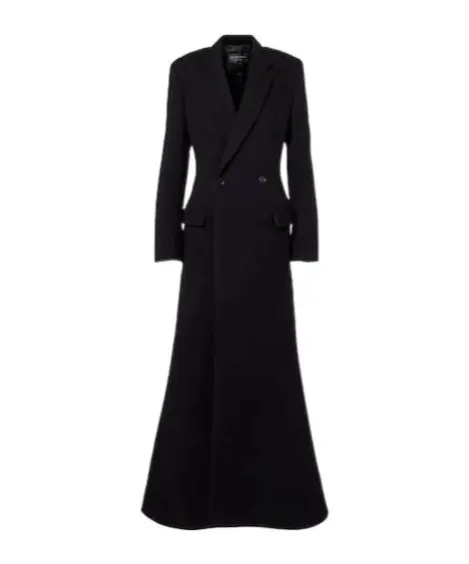Balenciaga Double-breasted Wool Coat - Black