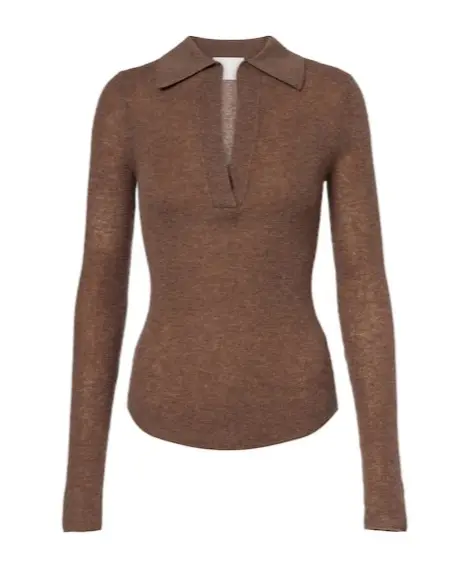 Citizens Of Humanity Simone Wool And Cashmere Polo Sweater - Brown