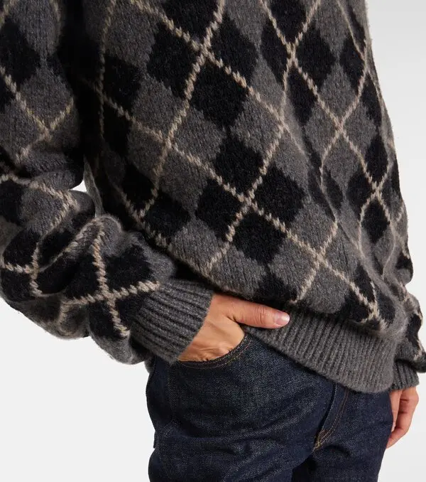 Khaite Pratt Argyle Cashmere Sweater