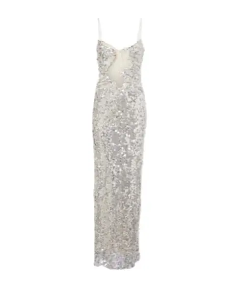 Christopher Esber Sleeveless Sequined Maxi Dress With Cut Out Detail - Gray