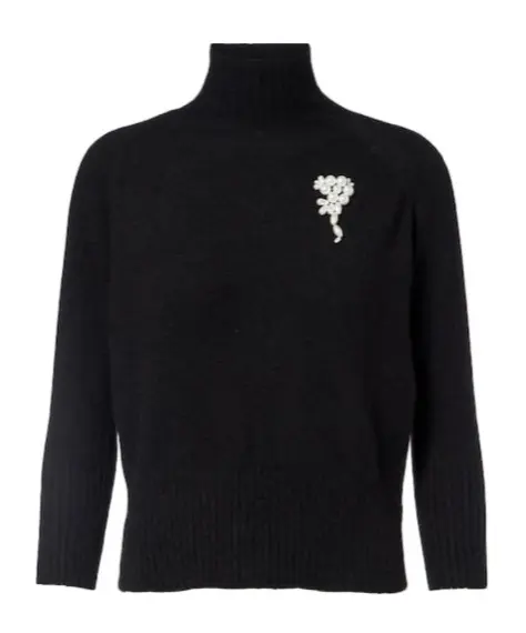 Simone Rocha Embellished Cashmere Turtleneck Sweater