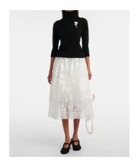 Simone Rocha Embellished Cashmere Turtleneck Sweater