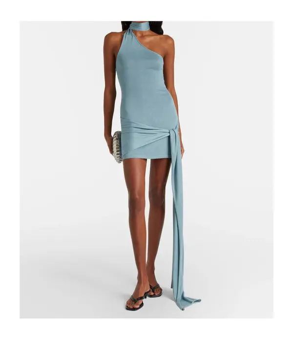 AYA MUSE Scarf-detail Silk-blend Jersey Minidress