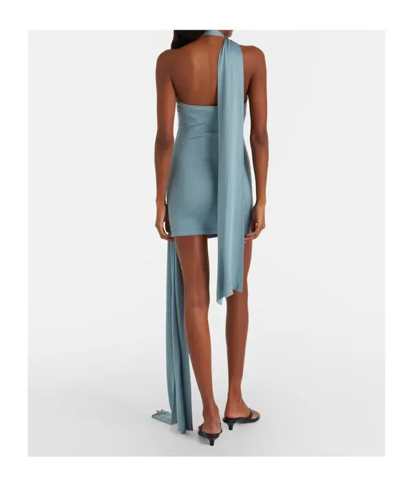 AYA MUSE Scarf-detail Silk-blend Jersey Minidress