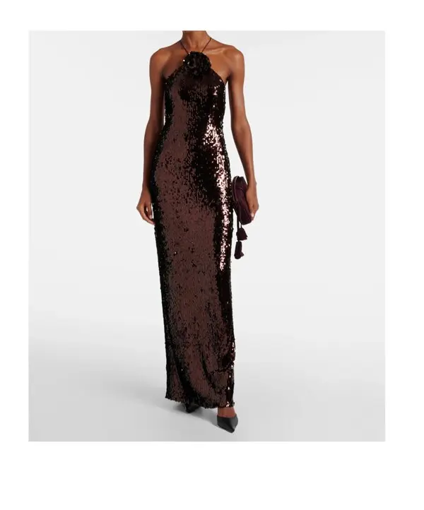 Magda Butrym Floral-applique Sequined Gown