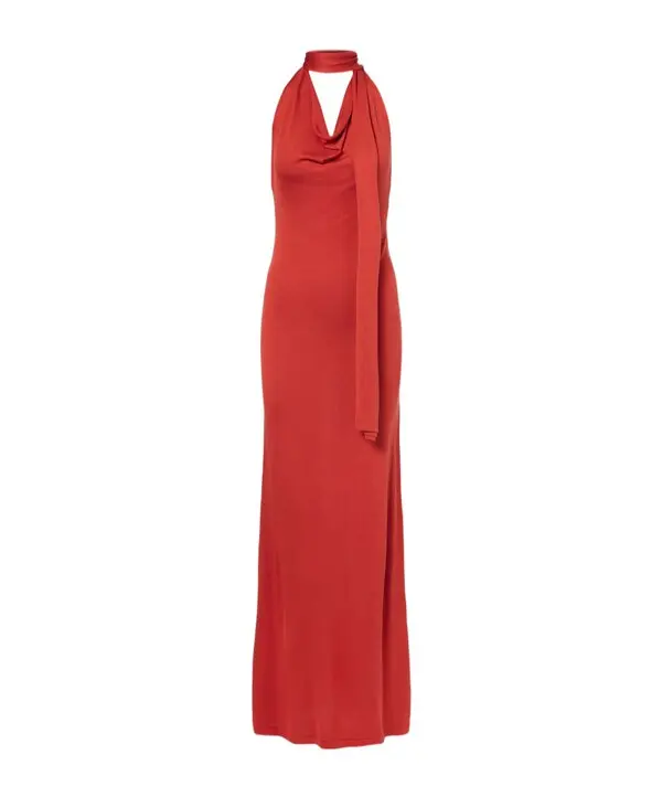 AYA MUSE Scarf Detail Maxi Dress - Red