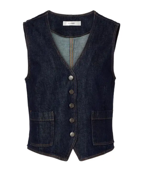 FRAME V-neck Denim Vest