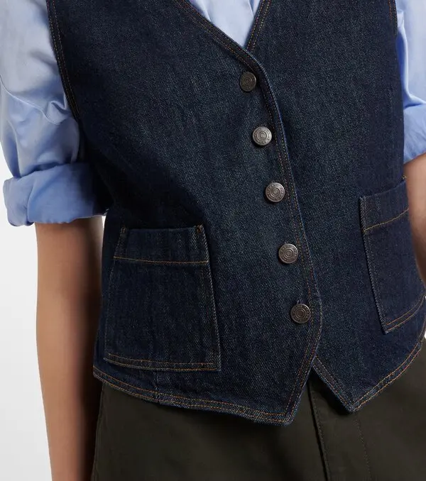 FRAME V-neck Denim Vest