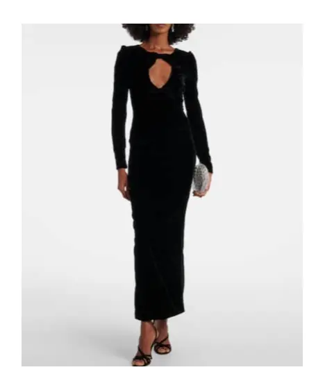 Alessandra Rich Bow-knot Openwork Velvet Dress