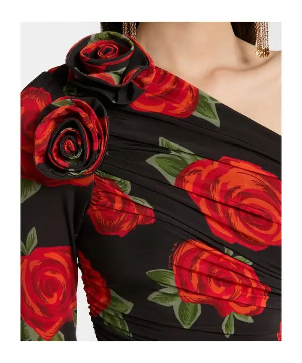 Farm Rio Latin Roses One-shoulder Maxi Dress