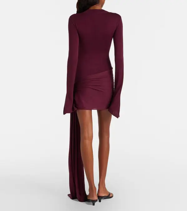 AYA MUSE Draped Silk-blend Jersey Minidress