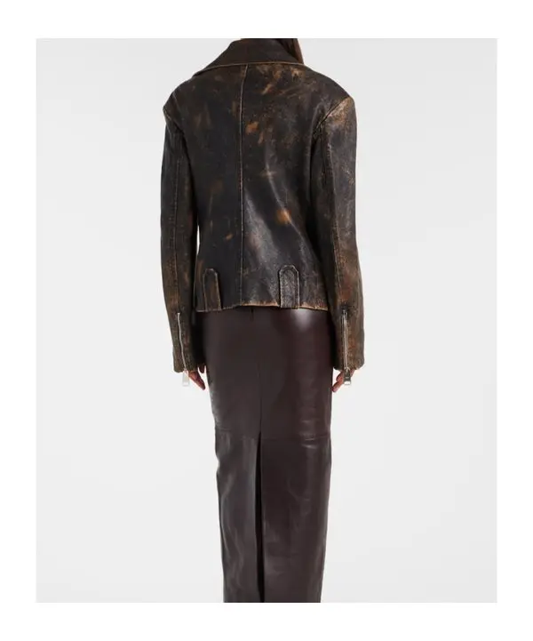 Khaite Catalina Distressed Leather Biker Jacket