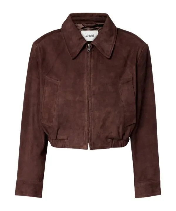 AGOLDE Nahla Zip-up Leather Jacket - Red