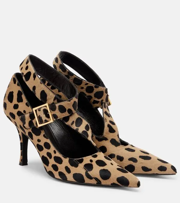 Khaite Sloan 85 Leopard Print Calf Hair Pumps