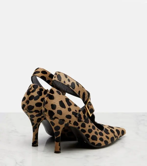 Khaite Sloan 85 Leopard Print Calf Hair Pumps