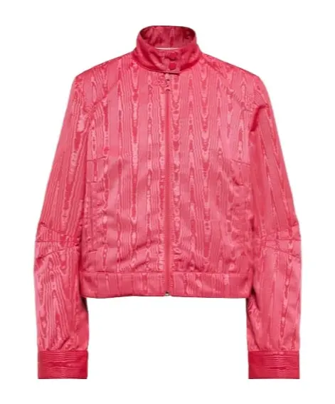 MARINE SERRE Boxy Moire Track Jacket - Red