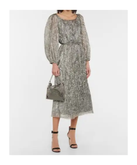 Tory Burch Lamé Midi Dress