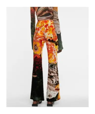 Acne Studios Velvet High-rise Flared Printed Pants