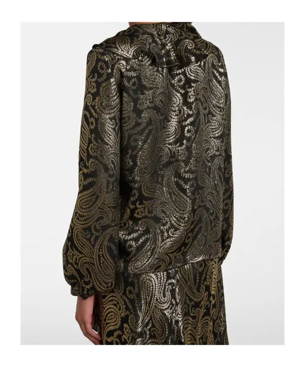 Etro Paisley Ruffled Silk-blend Blouse