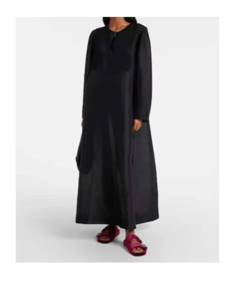 Tory Burch Pleated Linen And Silk Kaftan