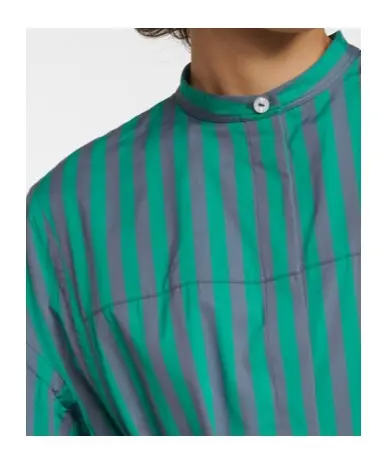 JIL SANDER Striped Cotton Midi Shirt Dress