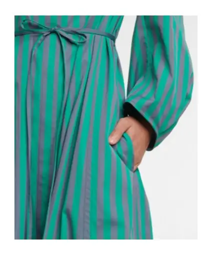 JIL SANDER Striped Cotton Midi Shirt Dress