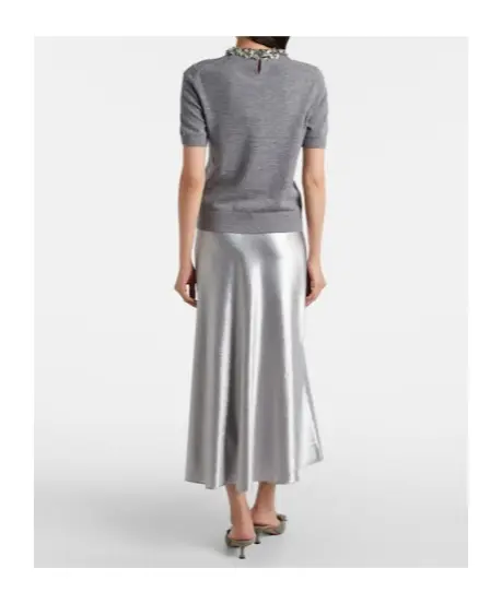 Tory Burch Satin Midi Skirt