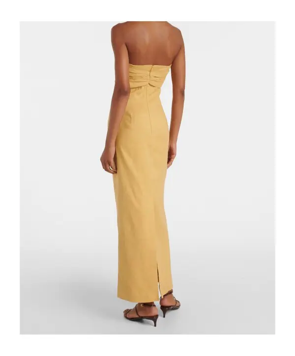 Tove Rahel Linen And Cotton-blend Maxi Dress - Nude