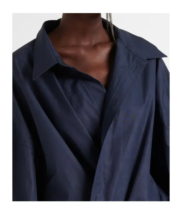 Balenciaga Asymmetrical Cotton Poplin Shirt Dress