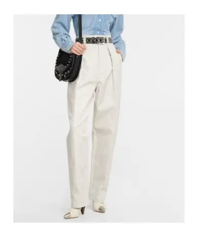 Isabel Marant Étoile High-waisted Cotton And Linen Pants With Pleated Cuffs