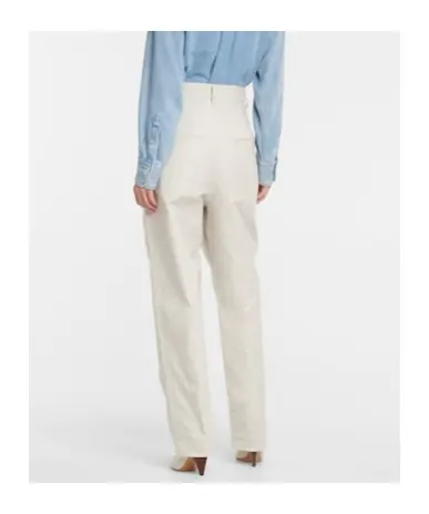 Isabel Marant Étoile High-waisted Cotton And Linen Pants With Pleated Cuffs