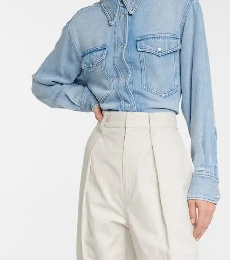 Isabel Marant Étoile High-waisted Cotton And Linen Pants With Pleated Cuffs