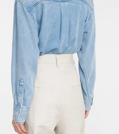 Isabel Marant Étoile High-waisted Cotton And Linen Pants With Pleated Cuffs
