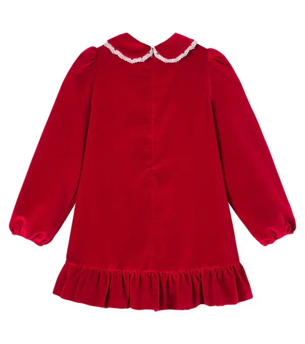Dolce & Gabbana Lace-trimmed Cotton Velvet Dress