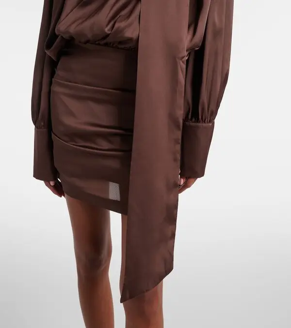 ROTATE BY BIRGER CHRISTENSEN Ruched Crepe De Chine Minidress