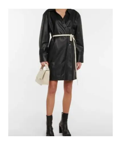 Acne Studios Leather Wrap Minidress