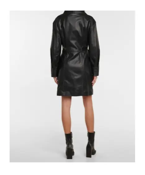 Acne Studios Leather Wrap Minidress