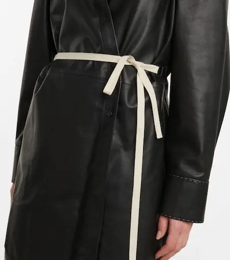 Acne Studios Leather Wrap Minidress