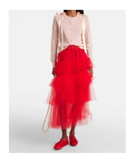 Simone Rocha Tiered Tulle Midi Skirt